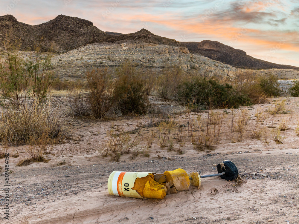 Lake Mead Lake Buoy on Empty Lakebed Echo Bay - Lake Mead National ...