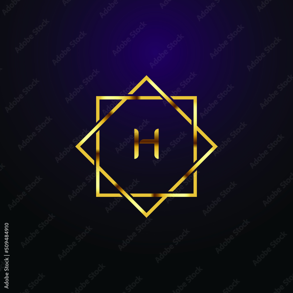 Premium luxury Vector elegant gold and font Letter H Template for ...