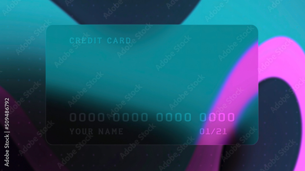 Bank card design on colorful background. Motion. Beautiful design for ...