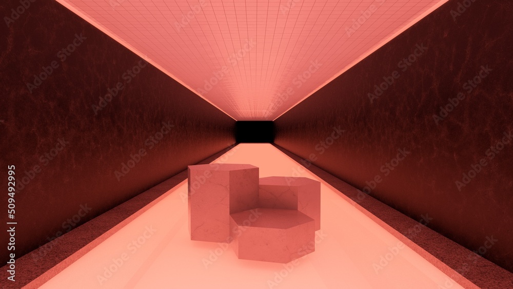 liminal space light tunnel to the dark Stock Illustration | Adobe Stock