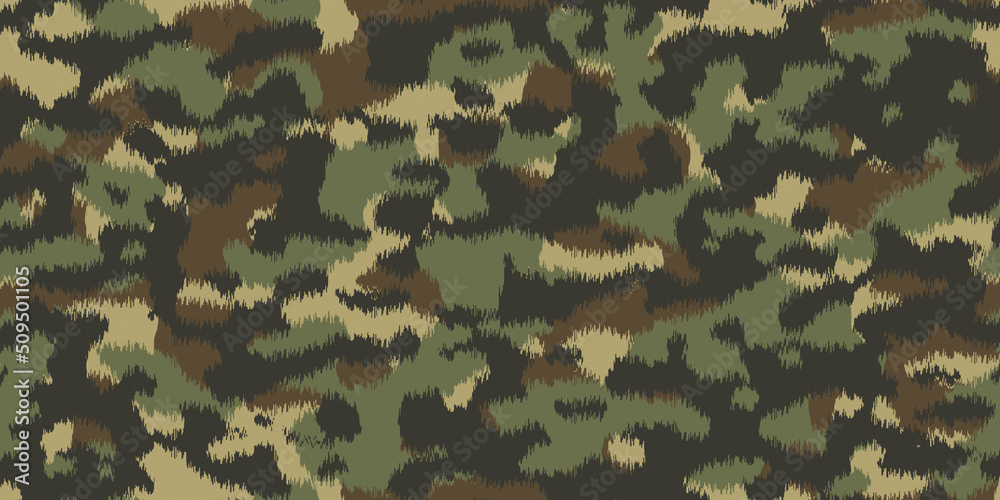 Seamless ethnic ikat military or hunting camouflage pattern in army ...