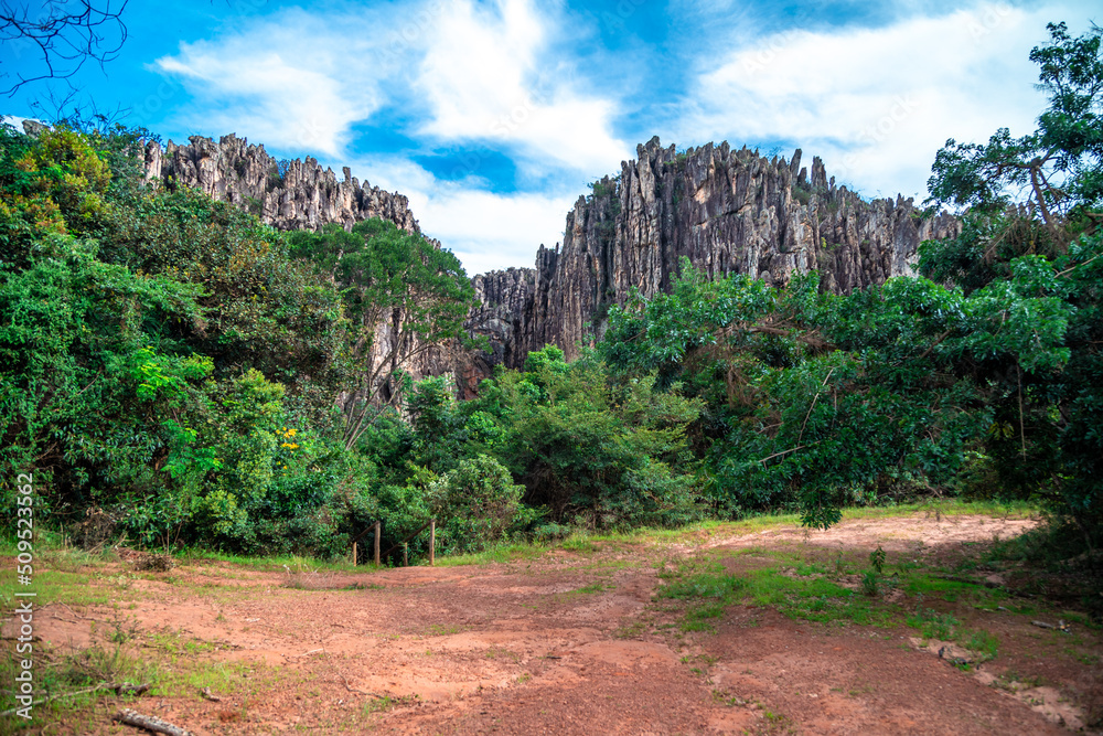 Natural rock massif in Brazil, Salitre Grotto, a tourist destination ...