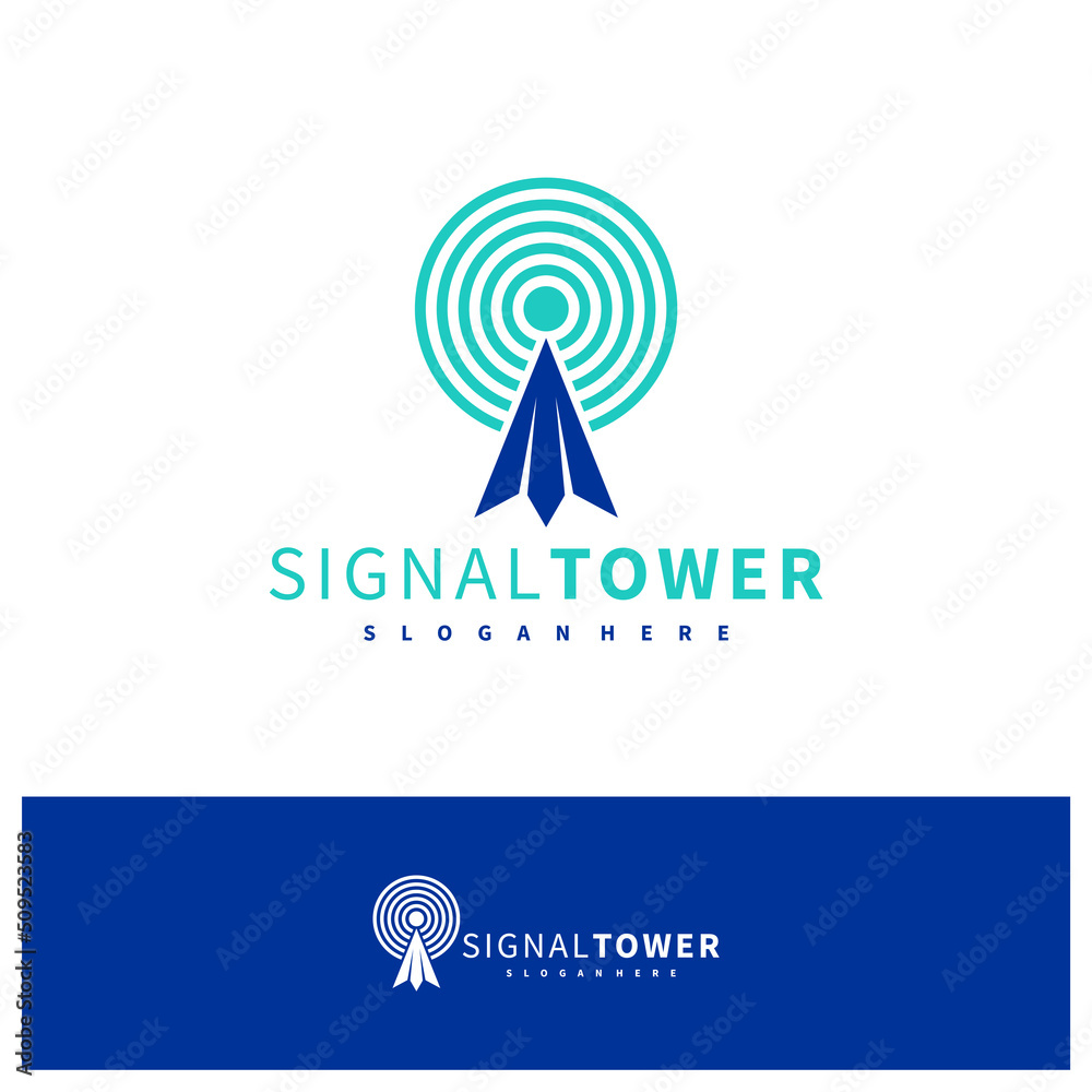 Signal Tower logo design vector template, Signal Tower logo concepts ...