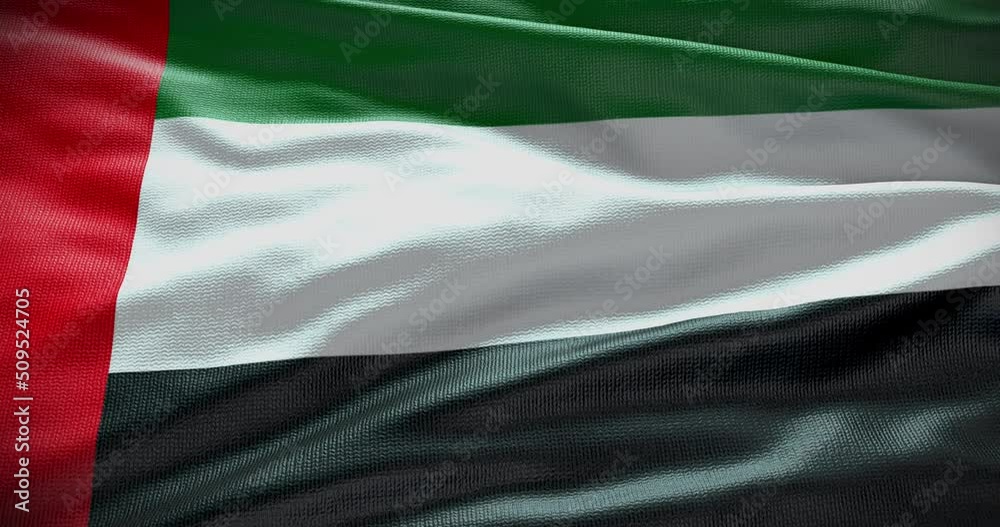 UAE United Arab Emirates national flag waving background, 4k backdrop ...