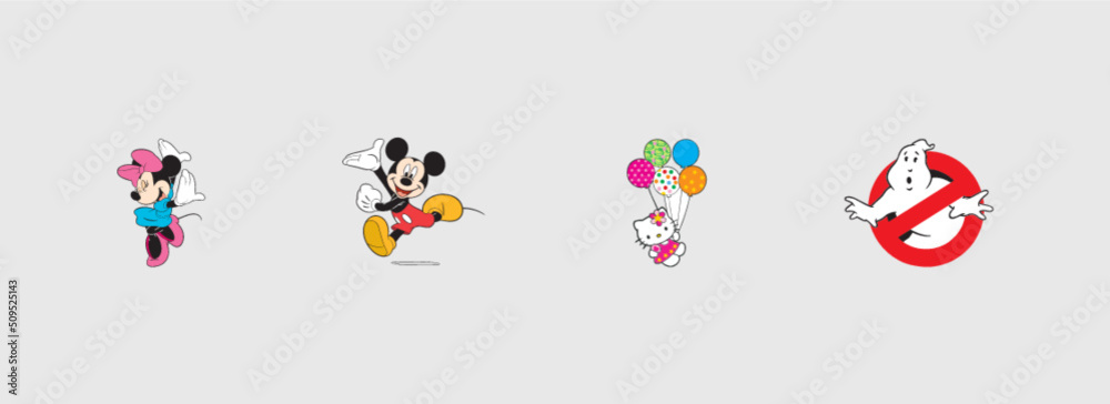 Vetor do Stock: Minnie Mouse Logo, Mickey Mouse Logo, Hello Kitty con ...