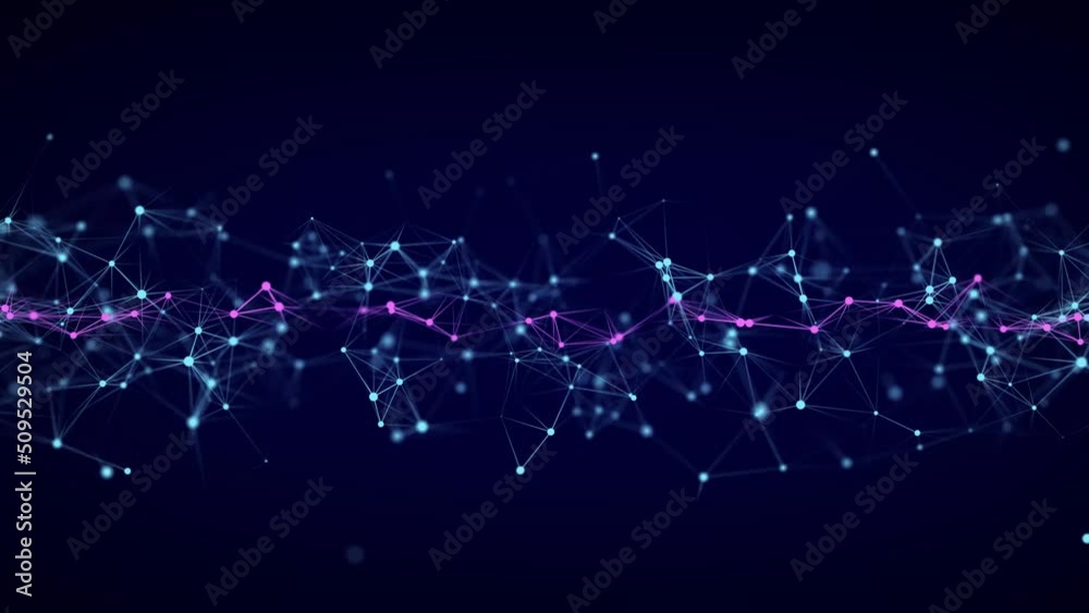 Futuristic global network connection structure. Cyber security digital data flow. Science ...