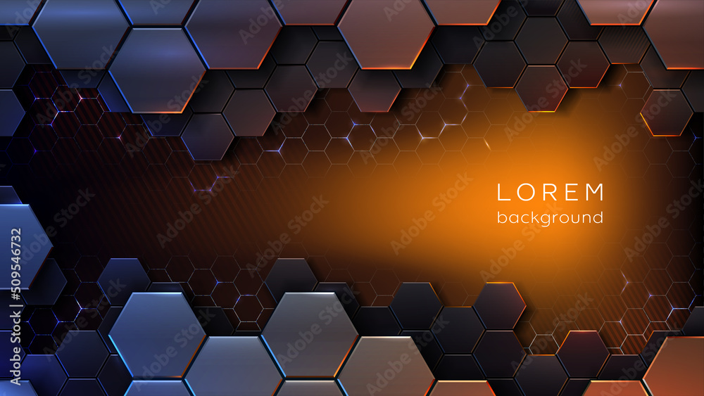 Modern hi-tech background with hexagonal honeycomb structures Stock ...
