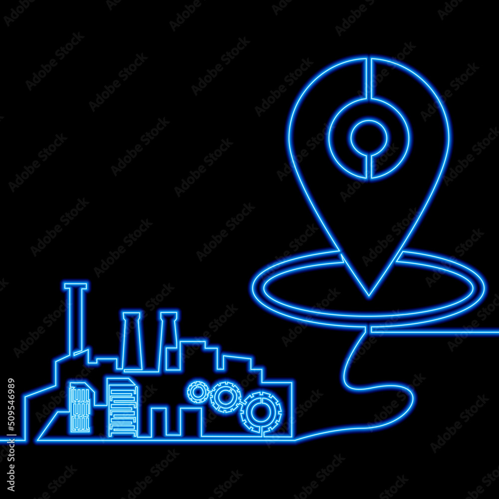 Continuous line drawing Re-shoring Local production Factories neon ...