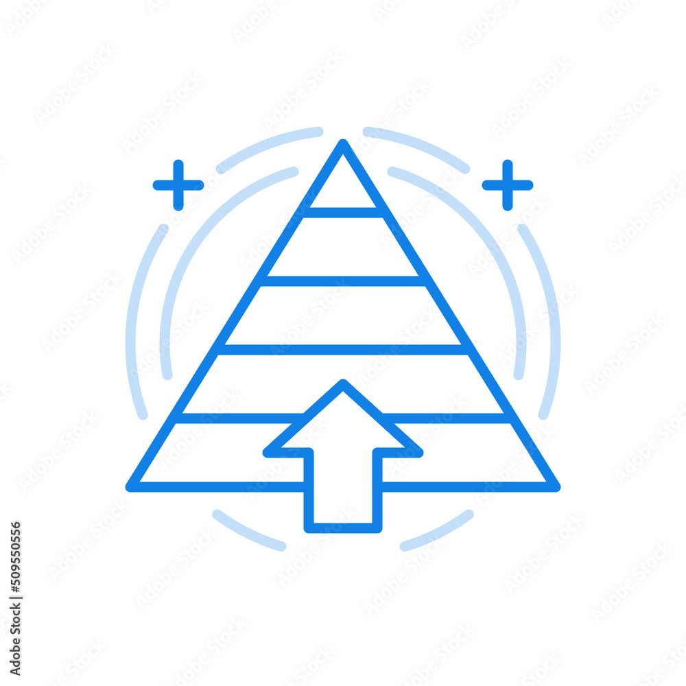 Maslow pyramid growth up vector line icon.. Hierarchy psychological ...