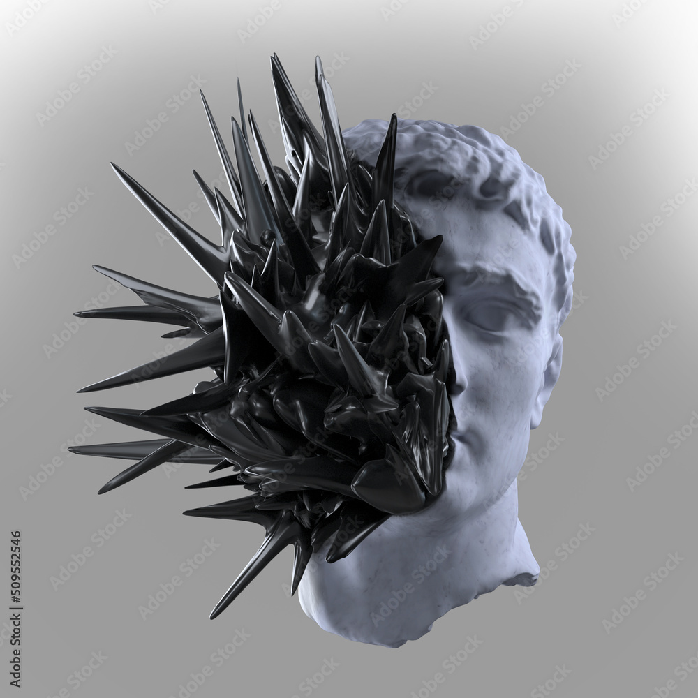 Abstract illustration from 3D rendering illustration of white marble ...