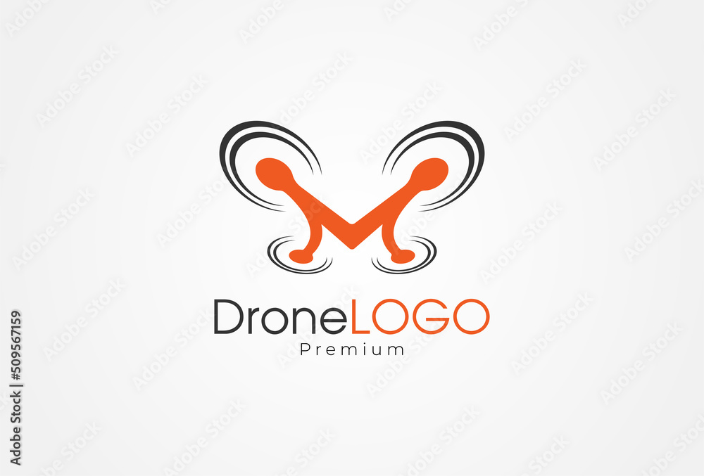 Vecteur Stock Initial M drone logo, letter M combination with ...