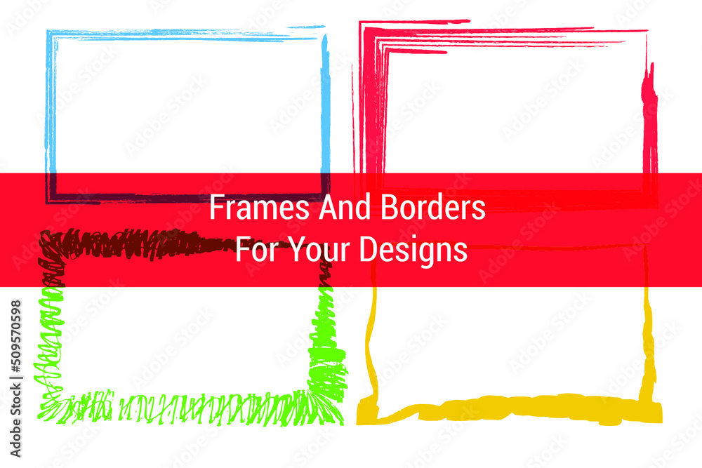 frames, borders, frame, border, design elements, colorful frame set ...
