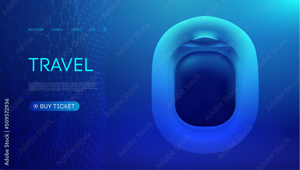 Vector blue technology background plane illuminator. 3d realistic plane ...