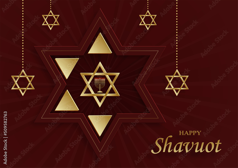Happy Shavuot card with nice and creative jewish symbols Stock Vector ...