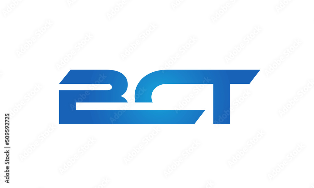 Connected BCT Letters logo Design Linked Chain logo Concept Stock ...