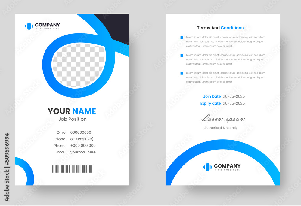corporate modern and clean professional Company employee id card design ...