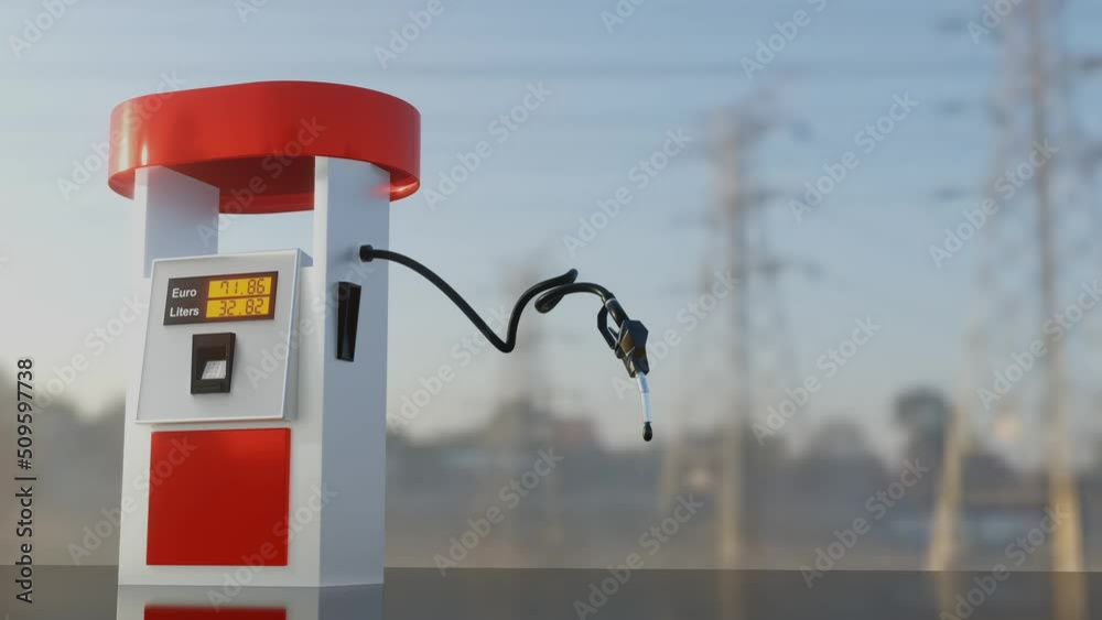 Gas pump display and high prices in euros for fuel. Rising numbers on ...