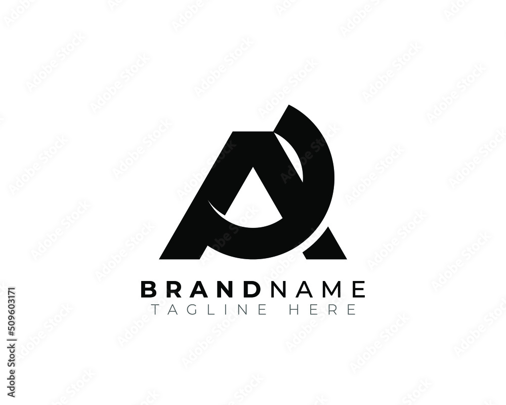 initial letter anagram monogram of letter a c d u with half circle ...