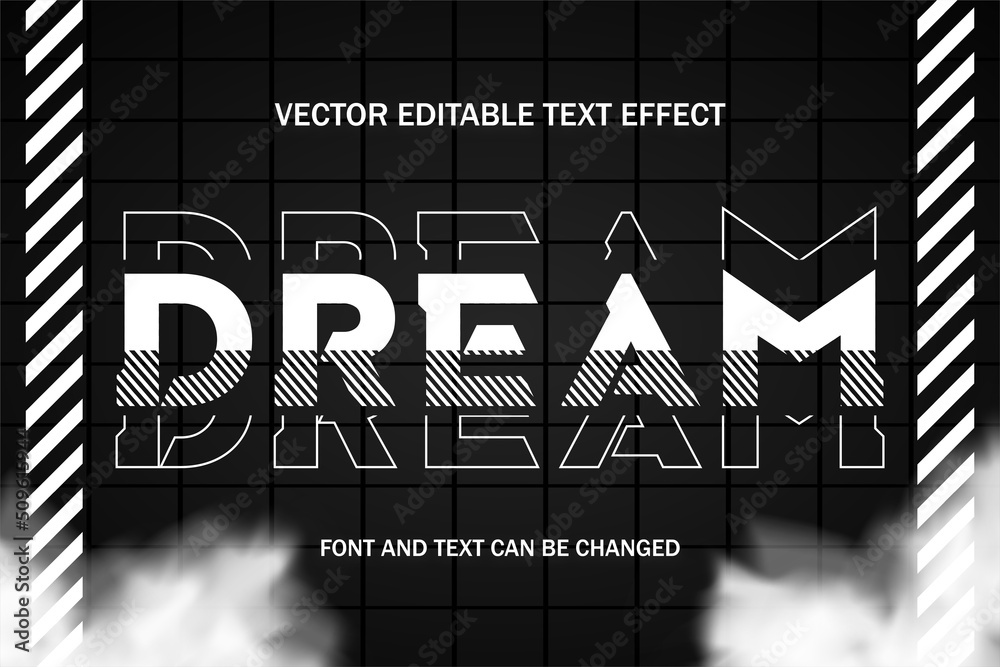 dream font typography editable text effect style lettering template ...