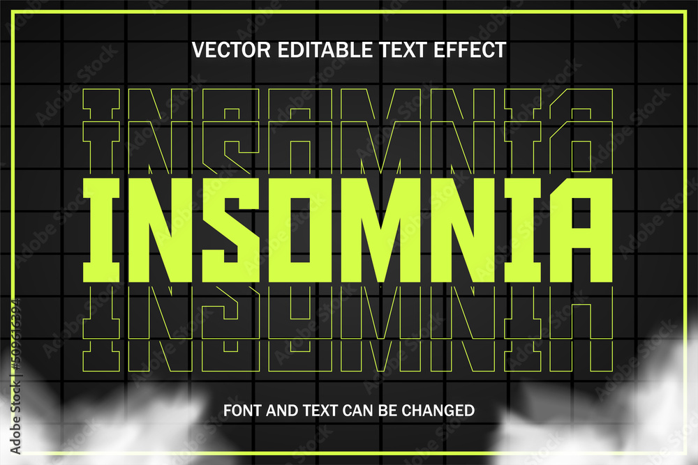 insomnia font typography 3d editable text effect style lettering ...