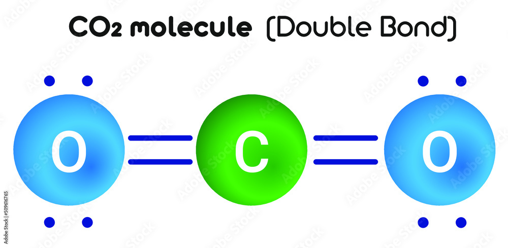 CO2 molecule: Double covalent bonds are much stronger than a single ...