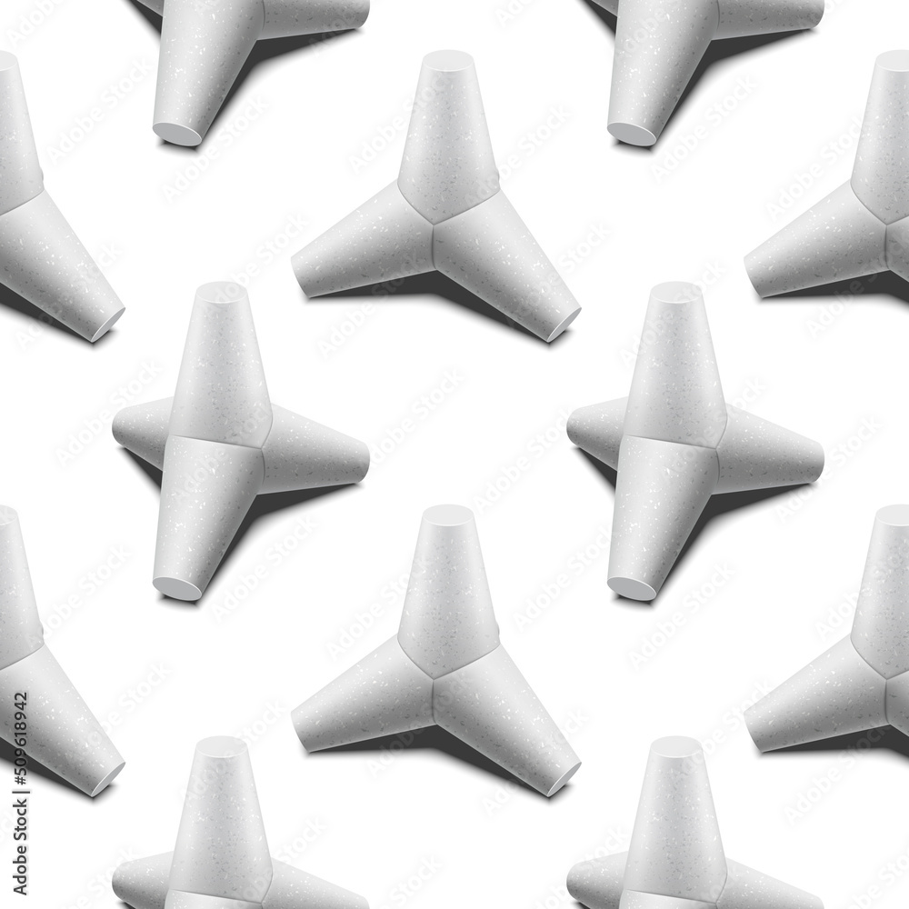 Seamless pattern with various projections of water barrier concrete ...