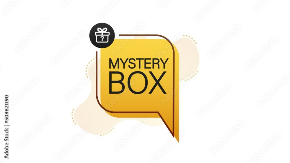 Mystery box banner. Packaging for concept design. Surprise present ...