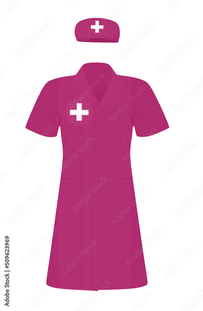 Hospital nurse uniform. vector illustration Stock Vector | Adobe Stock