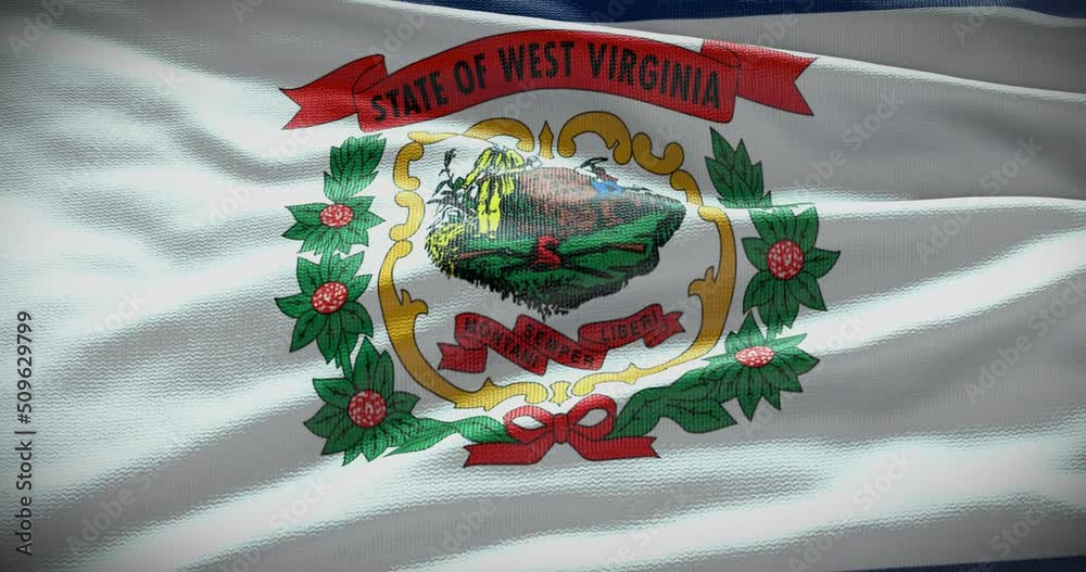 West Virginia state flag waving background. 4K backdrop Stock Video ...
