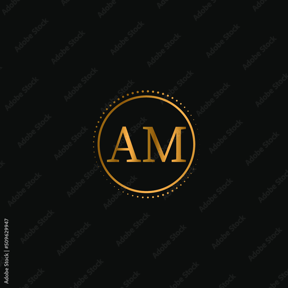 AM letter design for logo and icon.AM monogram logo.vector illustration ...