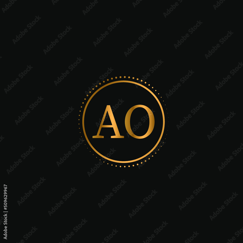 AO letter design for logo and icon.AO monogram logo.vector illustration ...
