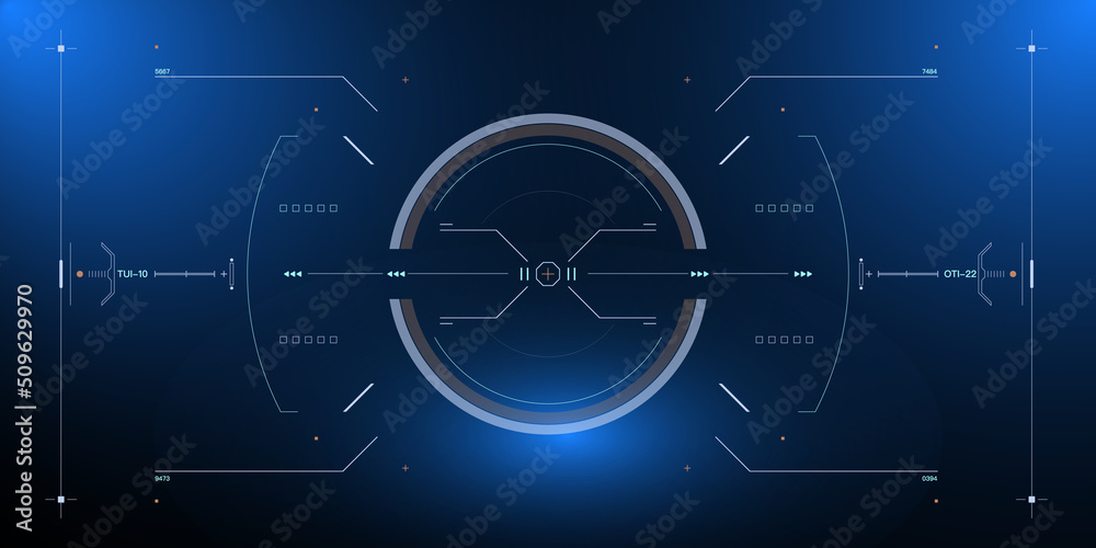 HUD interface futuristic digital UI, GUI design virtual display ...