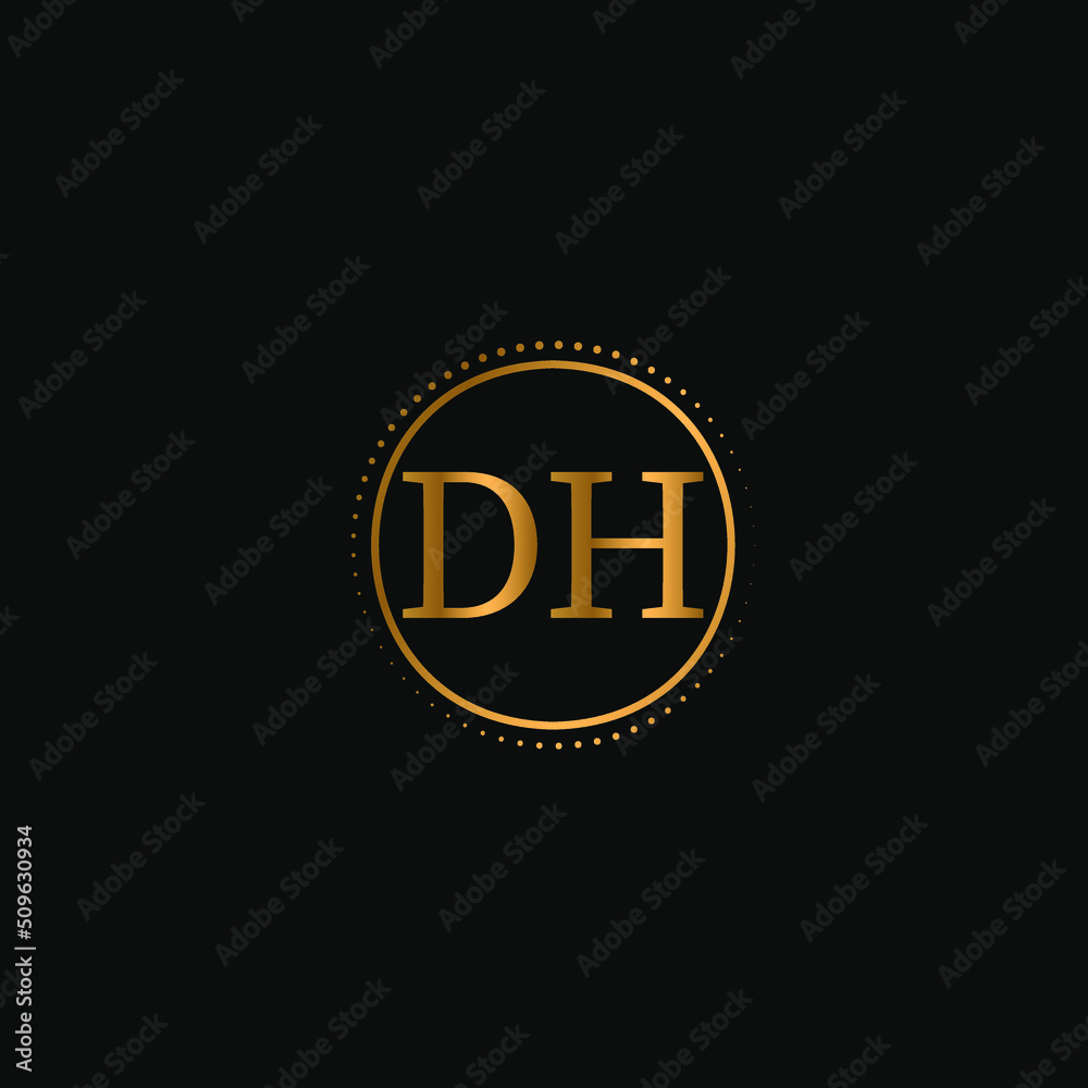 DH letter design for logo and icon.DH monogram logo.vector illustration ...