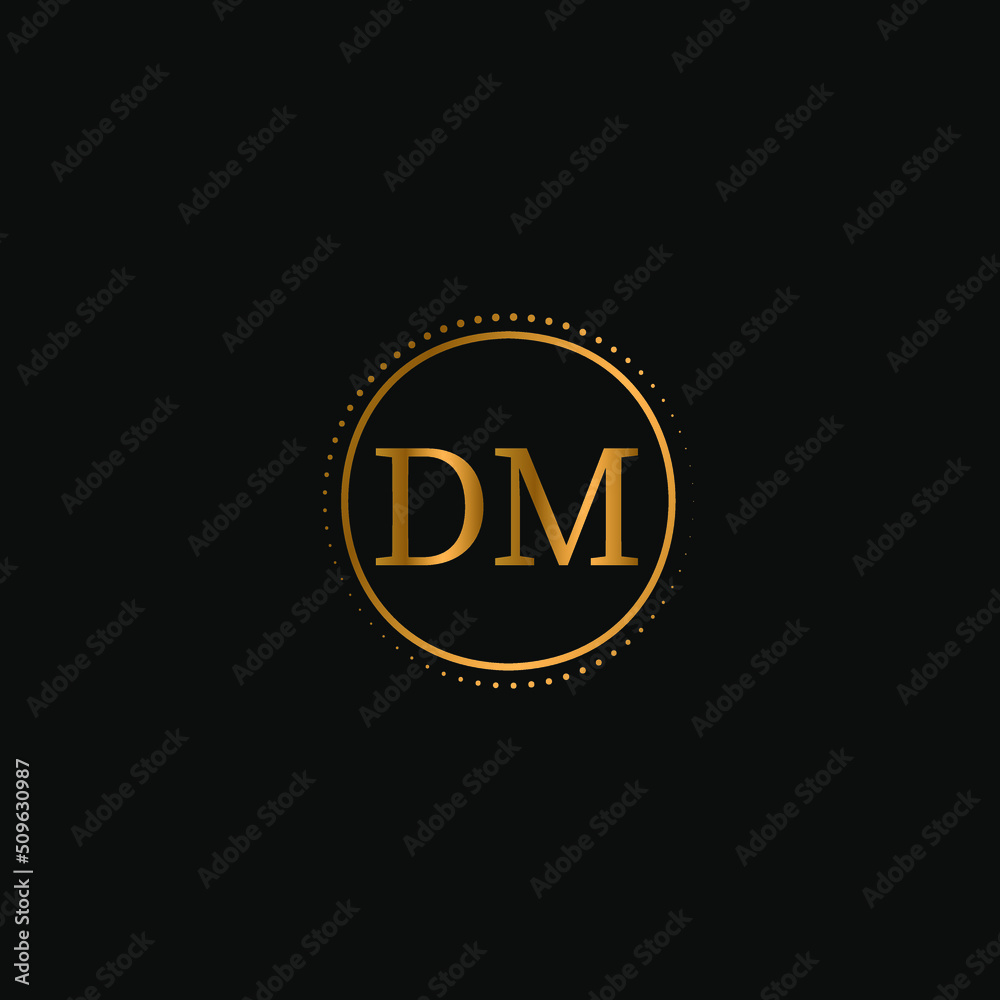 DM letter design for logo and icon.DM monogram logo.vector illustration ...