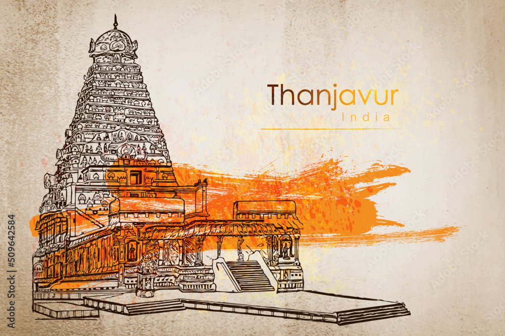 Temple of Tanjore is by far the grandest temple in India vector ...