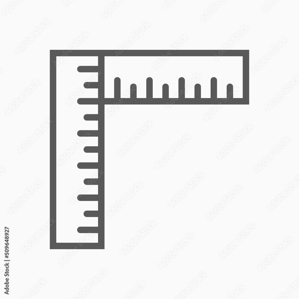 ruler icon, stationary vector, measurement illustration Stock Vector ...