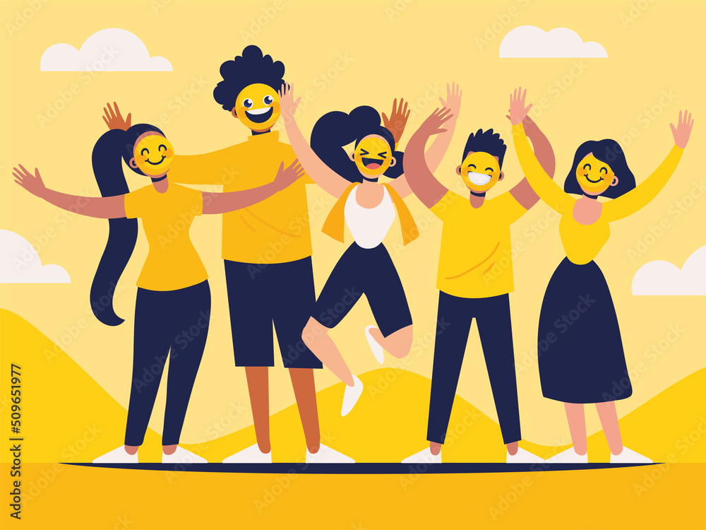 people happiness celebration Stock Vector | Adobe Stock