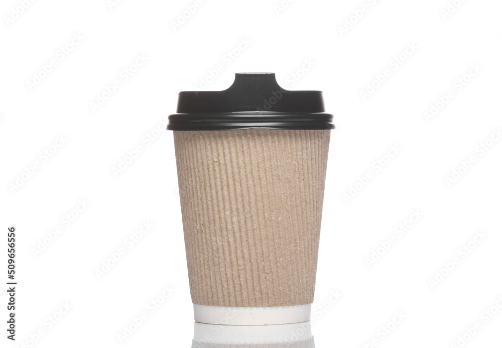 Cardboard coffee cup isolated on white background with shadow Stock ...