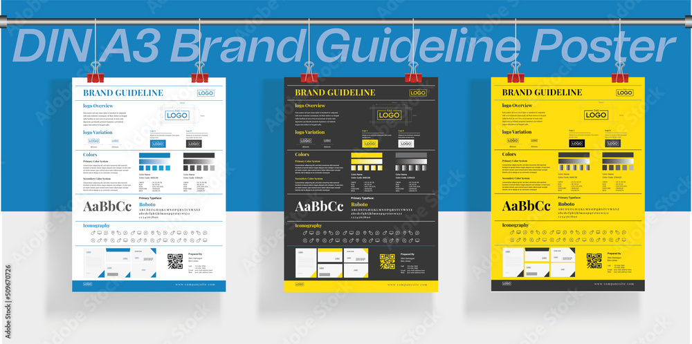 A3 Brand Guideline poster DIN A3 Brand Guideline poster Brand Identity ...