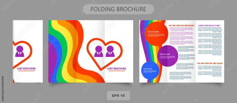 lgbt flyer trifold brochure pride template business design. Rainbow ...