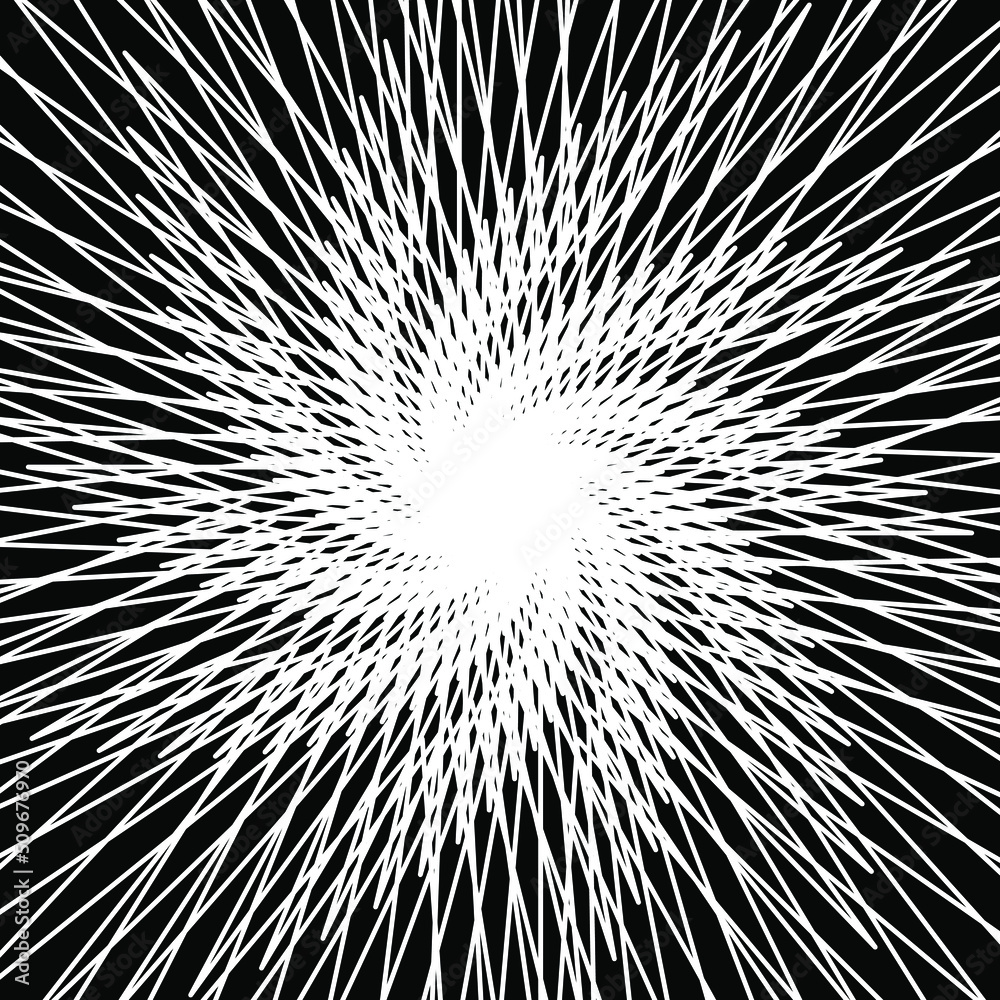 Distorted abstract lines, wireframe tunnel. The white spiral line on ...