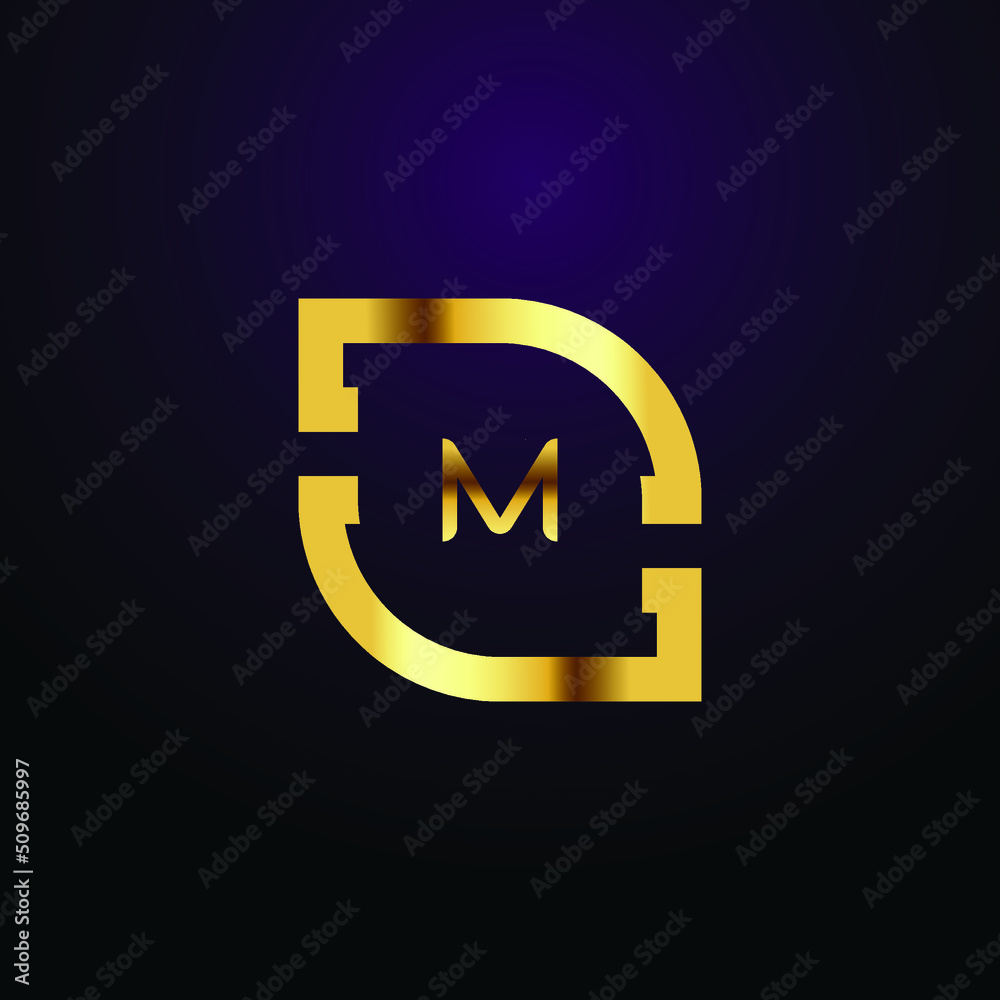 Premium luxury Vector elegant gold and font Letter M Template for ...