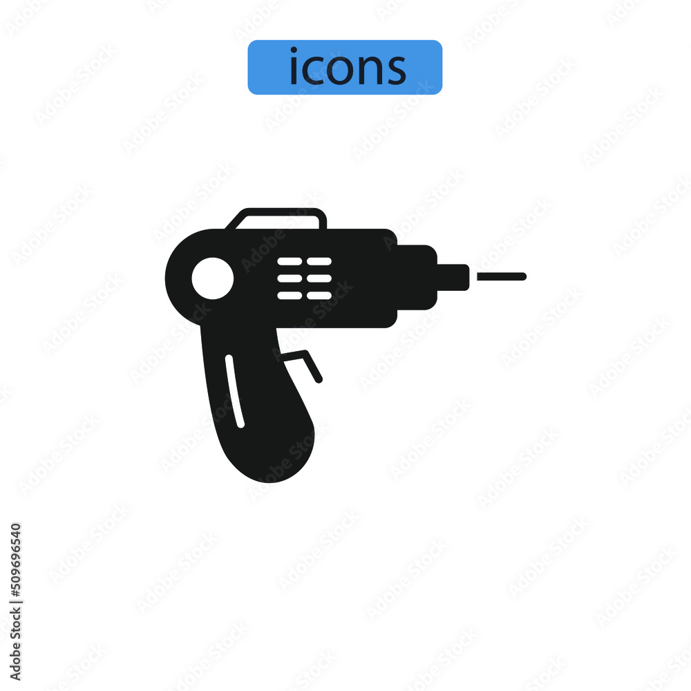 Drill icons symbol vector elements for infographic web Stock Vector ...