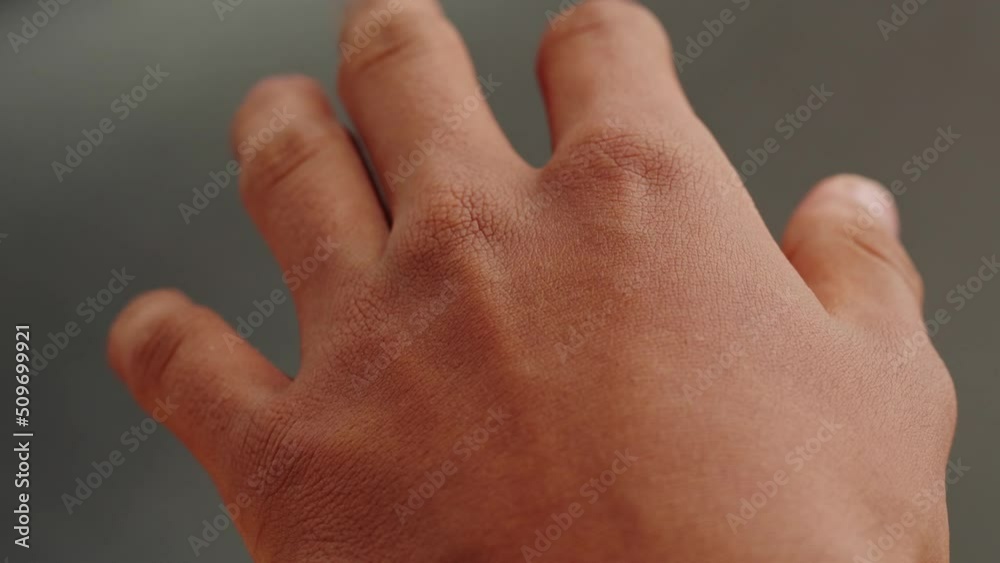 Black skin texture close-up. African American person, hand surface ...