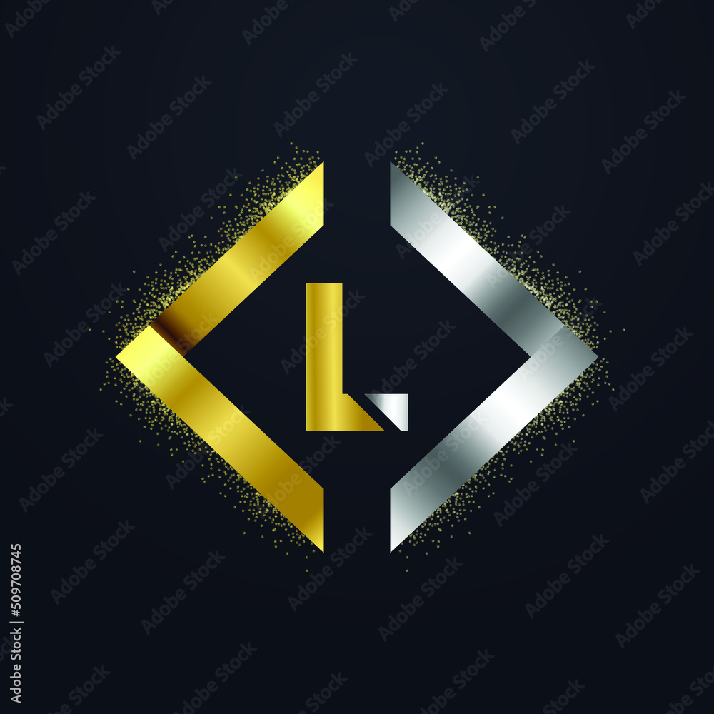Premium luxury Vector elegant gold and silver font Letter L Template ...