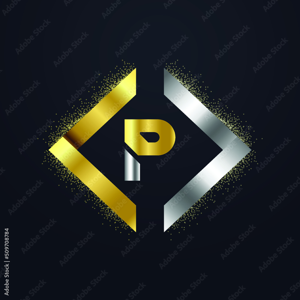 Premium luxury Vector elegant gold and silver font Letter P Template ...