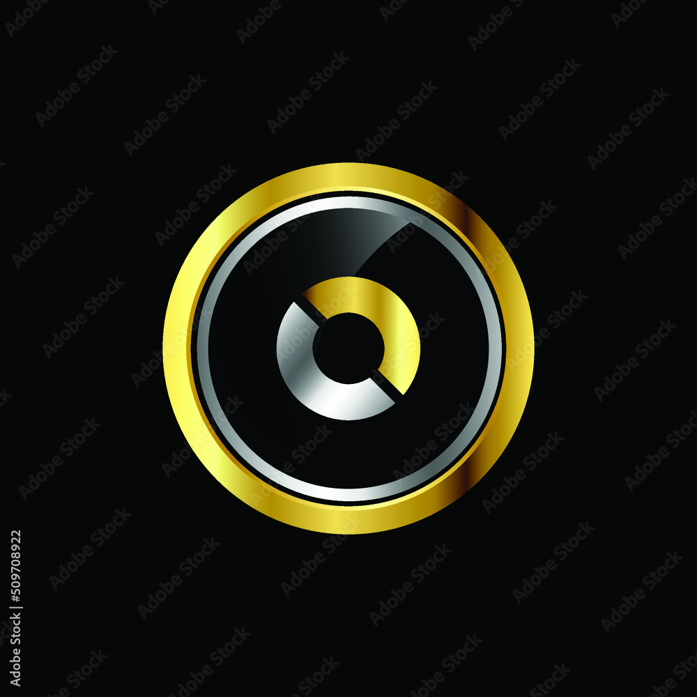 Premium luxury Vector elegant gold and silver font Letter O Template for company logo with ...