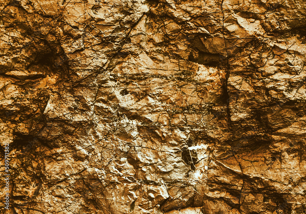 Golden Ore rocks. Gold texture. Stone background. Abstract texture ...