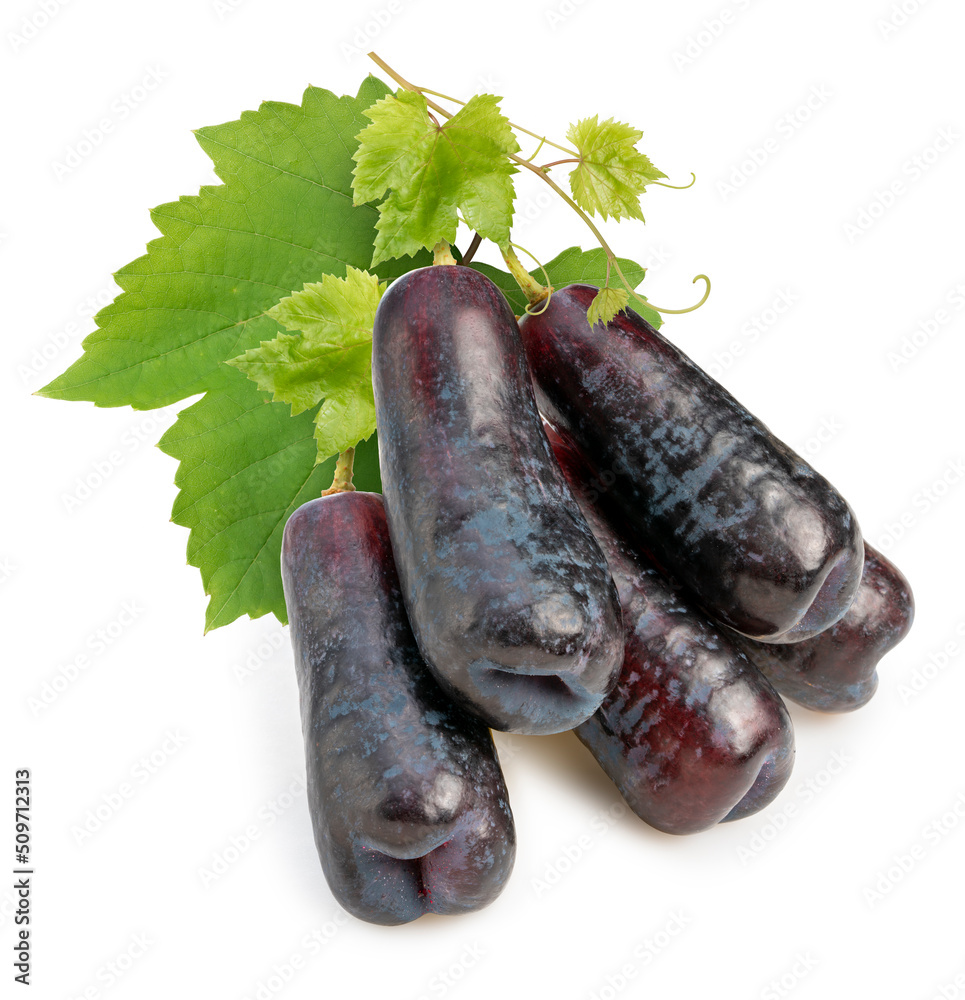 Witch Finger grapes isolated on background, Moon Drops grape or Witch ...