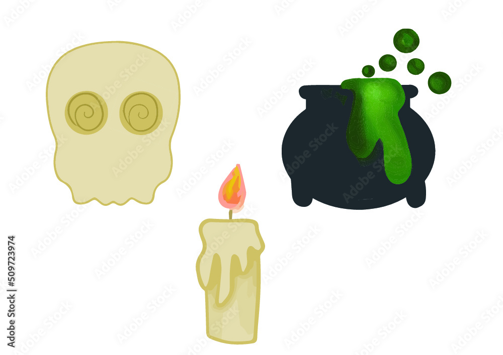 Illustrador elementos de una bruja Stock Vector | Adobe Stock